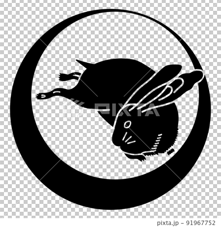 Rabbit Rabbit Japanese Traditional Family Crest - Stock Illustration ...