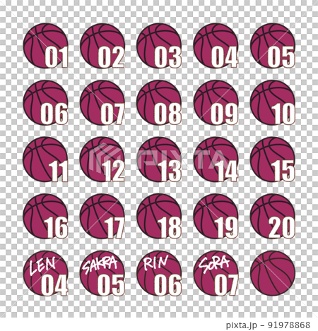 Basketball basketball sticker sticker number... - Stock Illustration ...
