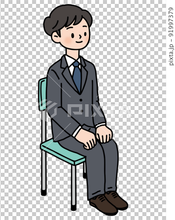 Person / interview sitting in the correct posture - Stock Illustration ...