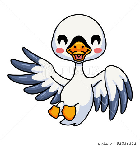 Cute little goose cartoon posing のイラスト素材 [92033352] - PIXTA