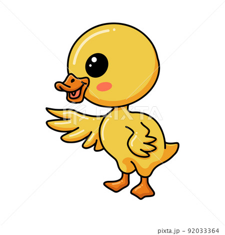 Cute little duck cartoon standing のイラスト素材 [92033364] - PIXTA