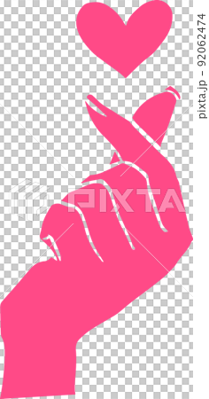 Handwritten finger heart icon pink - Stock Illustration [92062474] - PIXTA
