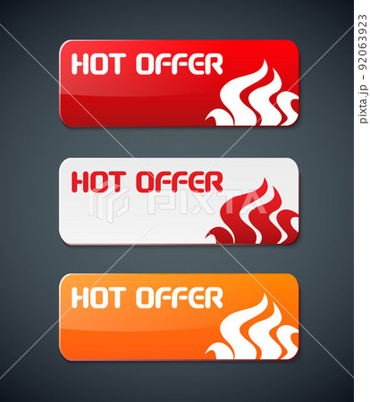 hot offer card with fireのイラスト素材 [92063923] - PIXTA