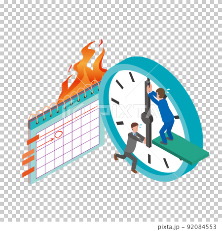 A businessman whose time limit is approaching - Stock Illustration ...