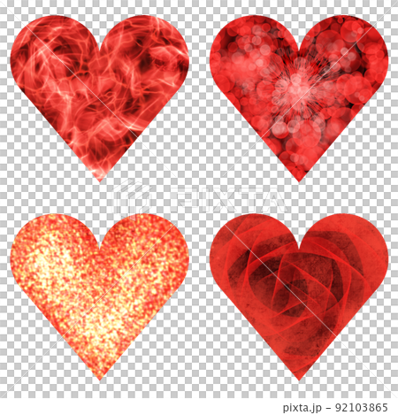 Heart-shaped icons, textured heart marks,... - Stock Illustration ...