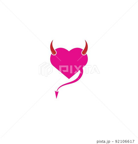 Devil heart icon logo design illustrationのイラスト素材 [92106617] - PIXTA