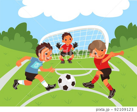 Kids Playing Soccer Clipart