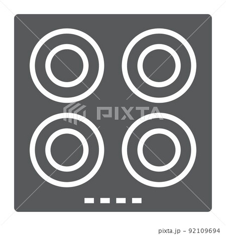 Electric hot plate glyph icon, kitchen and...のイラスト素材 [92109694] - PIXTA