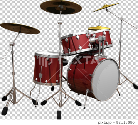 Illustration of a red musical instrument drum... - Stock Illustration ...