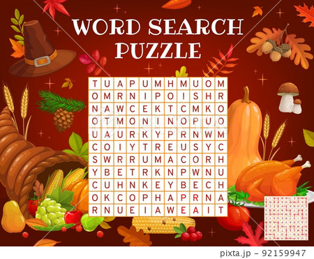 Thanksgiving cornucopia, autumn harvest and...のイラスト素材 [92159947] - PIXTA