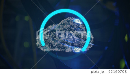 Image of loading ring over network of connectionsのイラスト素材 [92160708] - PIXTA