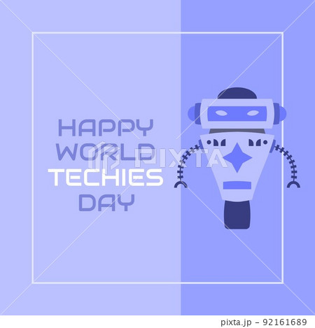 Square image of world techies day text with...のイラスト素材 [92161689] - PIXTA
