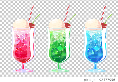 Three-color set illustration of cream soda... - Stock Illustration ...