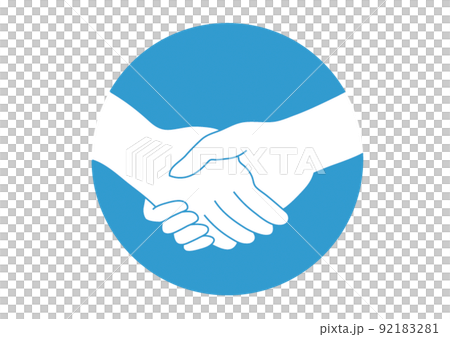 Hands to shake hands / circle frame - Stock Illustration [92183281] - PIXTA