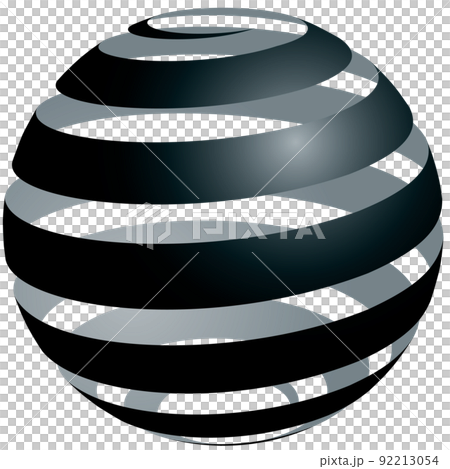 Sphere_Spiral_Black_Dark_Medium-thick - Stock Illustration [92213054] - PIXTA