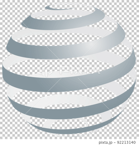 Sphere_Spiral_Silver_Light color_Medium fine - Stock Illustration ...