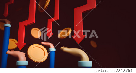 3d rendering concept economic recession....のイラスト素材 [92242764] - PIXTA