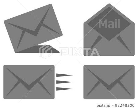 封筒のマークでメール送受信を表したアイコンのイラスト素材 [92248200] - PIXTA
