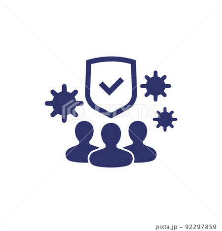 immune population or herd immunity iconのイラスト素材 [92297859] - PIXTA