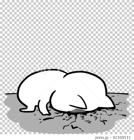 Dogeza cat digging into the ground - Stock Illustration [92308531] - PIXTA