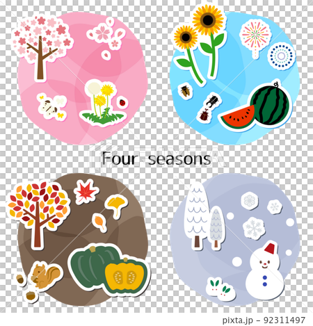 Four seasons icon set - Stock Illustration [92311497] - PIXTA
