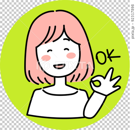 Woman saying OK - Stock Illustration [92317898] - PIXTA