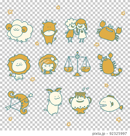 Illustration material of 12 constellations that... - Stock Illustration ...