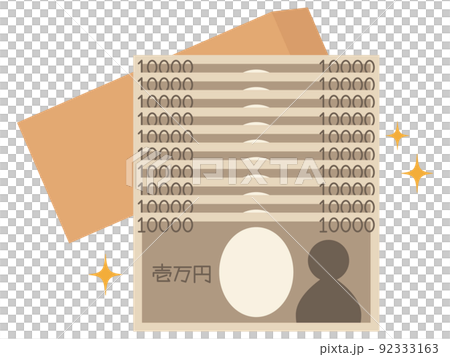 Tea envelope and 10,000 yen bill icon 100,000 yen - Stock Illustration ...