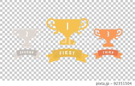 Trophy icon set gold, silver and bronze ranking - Stock Illustration ...