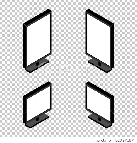 Digital signage isometric display set vector... - Stock Illustration ...