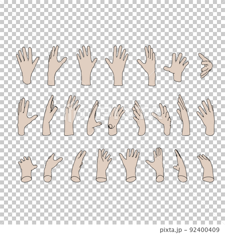 Illustration of the hand seen from various angles - Stock Illustration ...