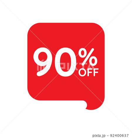 90 percent off tag vector icon on white backgroundのイラスト素材 [92400637 ...