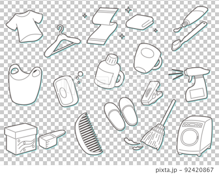 Color shadow everyday goods icon set - Stock Illustration [92420867 ...
