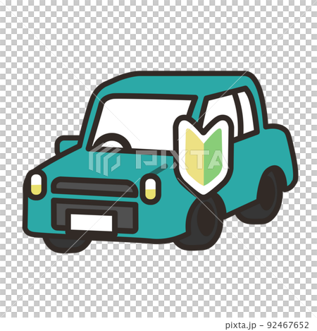 Ordinary car with a beginner mark - Stock Illustration [92467652] - PIXTA