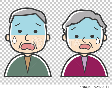 Illustration of the elderly turning pale - Stock Illustration [92470915 ...