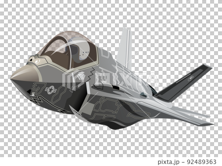 Cartoon Military Stealth Jet Fighter Plane... - Stock Illustration ...