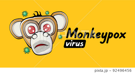 Funny Monkeypox virus horizontal banner for...のイラスト素材 [92496456] - PIXTA