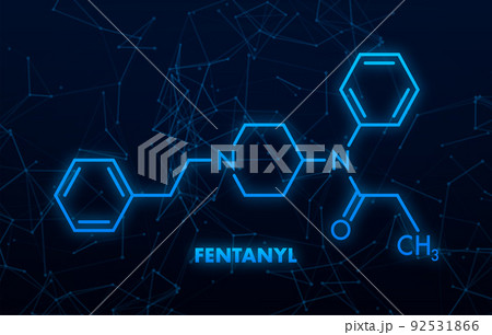 Fentanyl molecula formula. Vector drawing....のイラスト素材 [92531866] - PIXTA