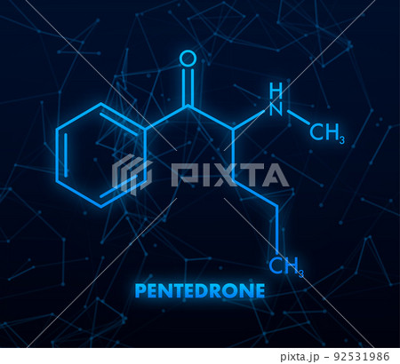 Pentedrone formula. Pentedrone molecular...のイラスト素材 [92531986] - PIXTA
