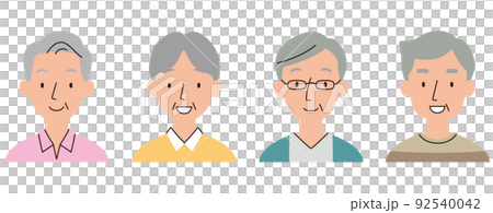 Middle-aged male face icon set - Stock Illustration [92540042] - PIXTA