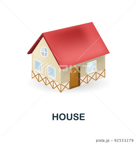House 3d icon Simple element from buildings...のイラスト素材 [92553279] - PIXTA