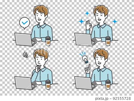 Facial expression illustration set of a man... - Stock Illustration ...