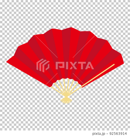 Illustration of a simple red fan - Stock Illustration [92563914] - PIXTA