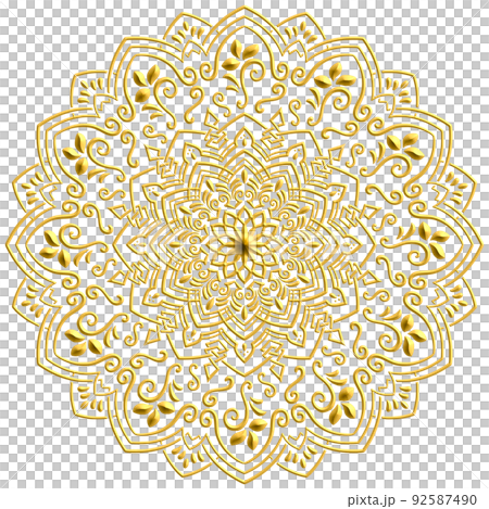 Mandala art (goldsmith, plant, line) - Stock Illustration [92587490 ...