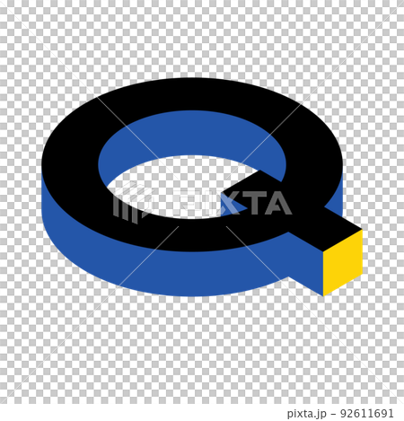 Alphabet Q isometric diagram vector illustration - Stock Illustration ...