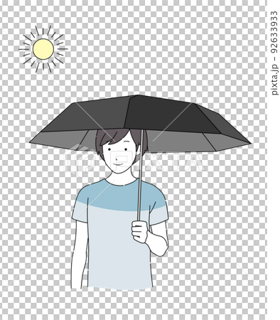 A man holding a parasol - Stock Illustration [92633933] - PIXTA