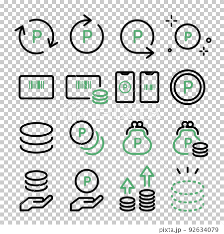 Point, point card, member's card, coin icon set - Stock Illustration ...