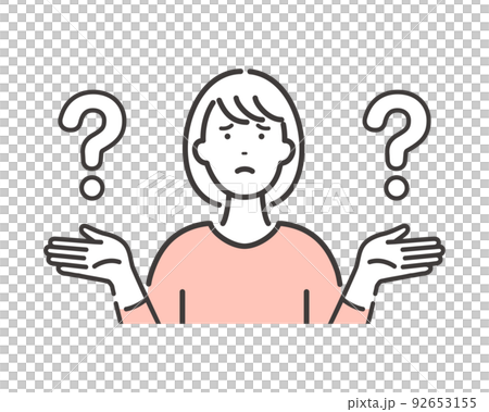 비교하는 젊은 여성 고민하는 표정 - 스톡일러스트 [92653155] - PIXTA