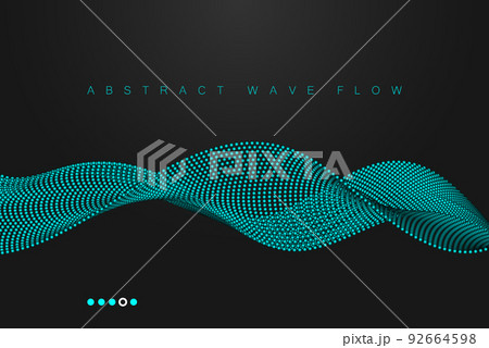 Wavy array with round particles. Abstract...のイラスト素材 [92664598] - PIXTA