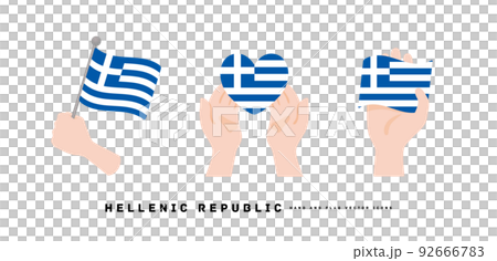 [Greece] hand and flag icon vector illustration - Stock Illustration ...